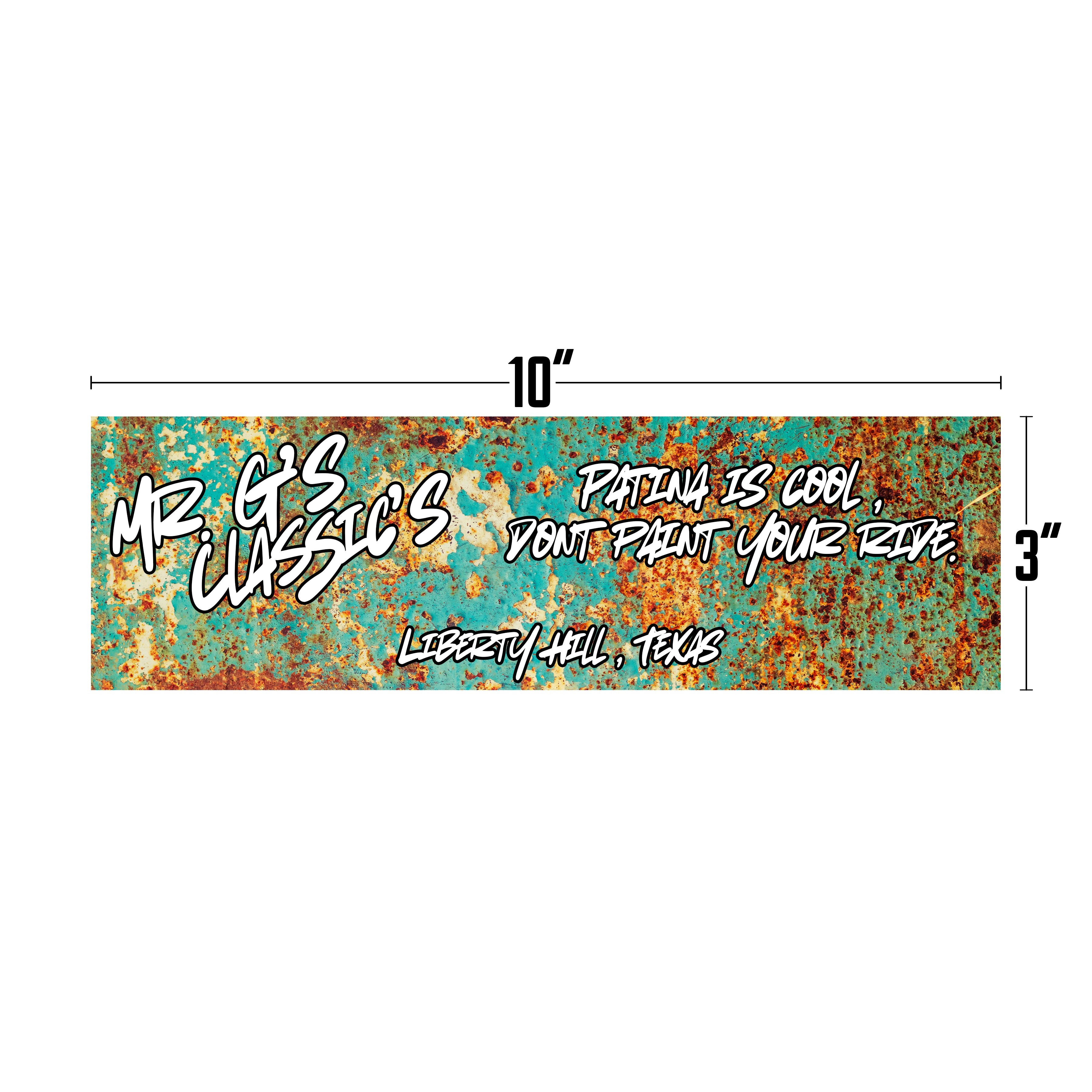 "Patina is cool" Bumper Sticker – Mr. G's Classic Trucks LLC